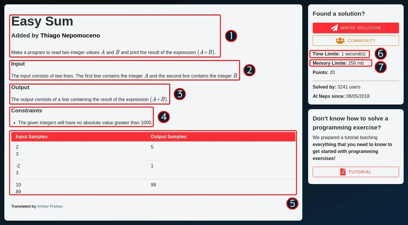 Example of a programming exercise